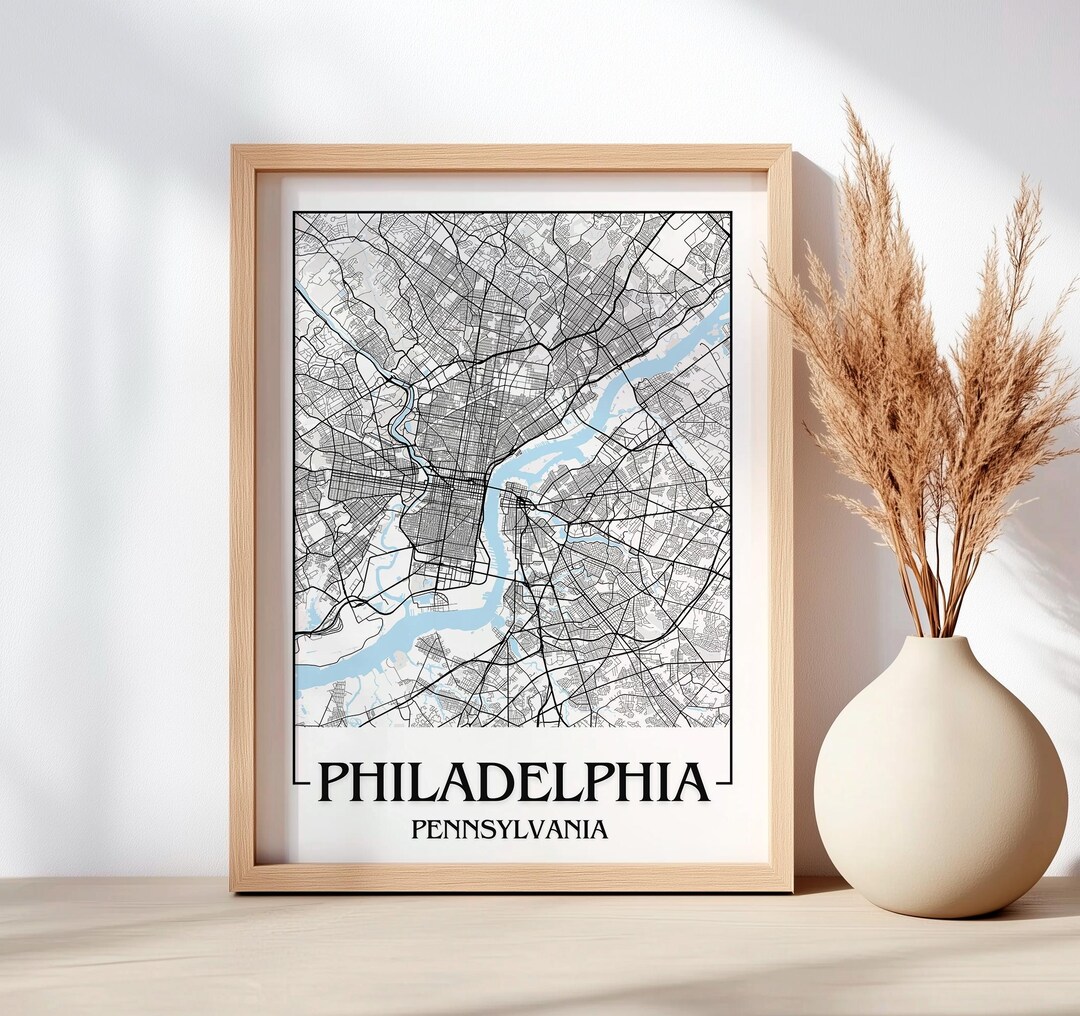Philadelphia Pennsylvania Map Print, City Map Poster, Printable Map of ...
