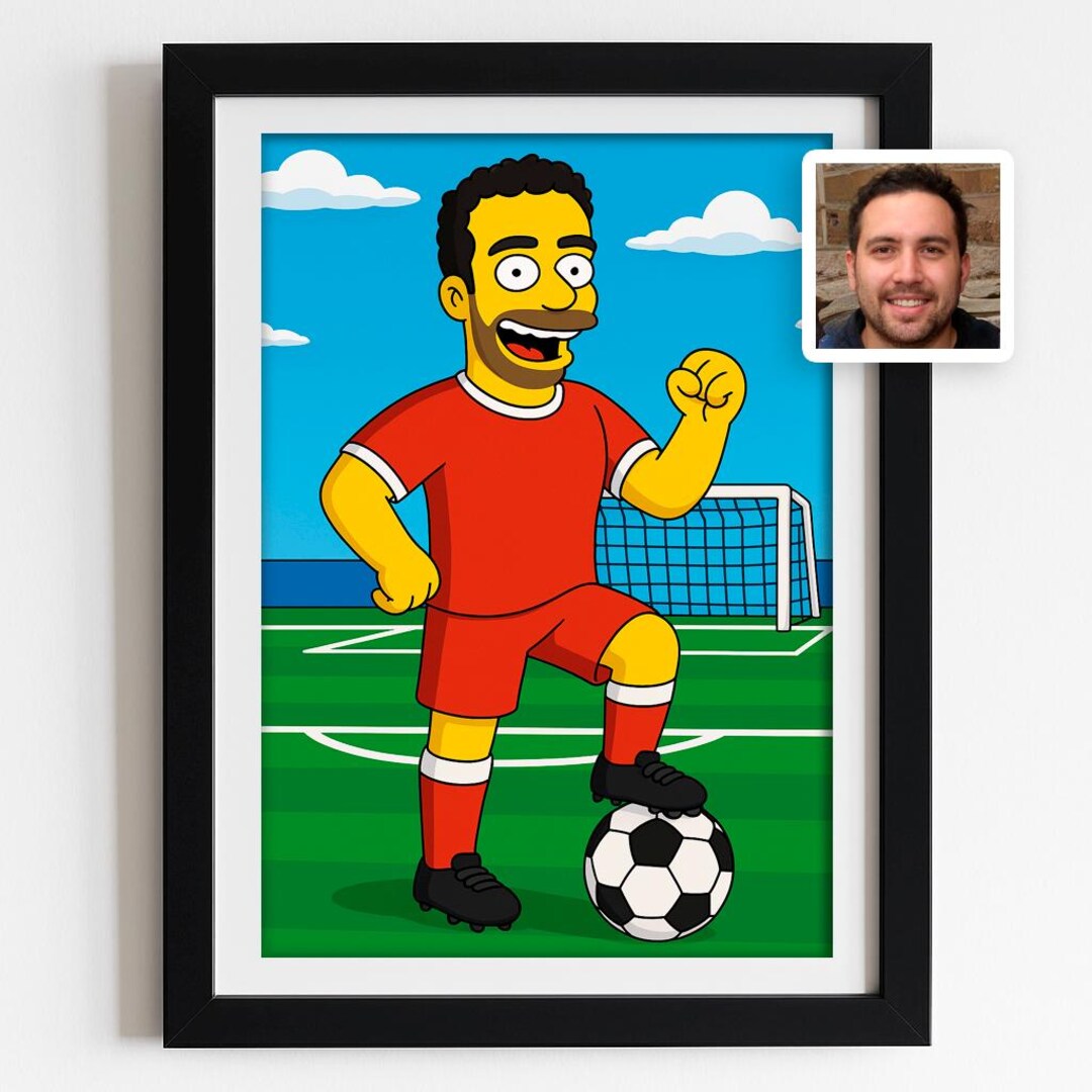 Football Simpsons Style Portrait – Custom Yellow Cartoon From Photo ...