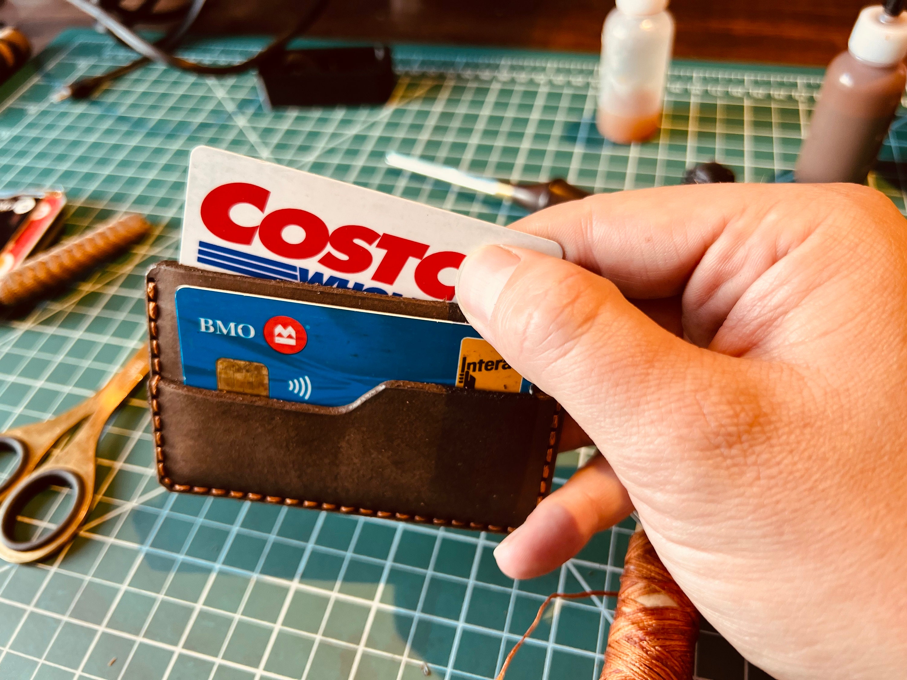 Low Profile Handmade Leather Wallet - Etsy