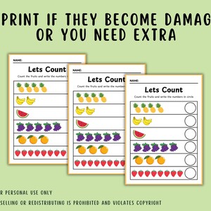 Counting Worksheet for Preschool Math, Number Recognition Printable ...
