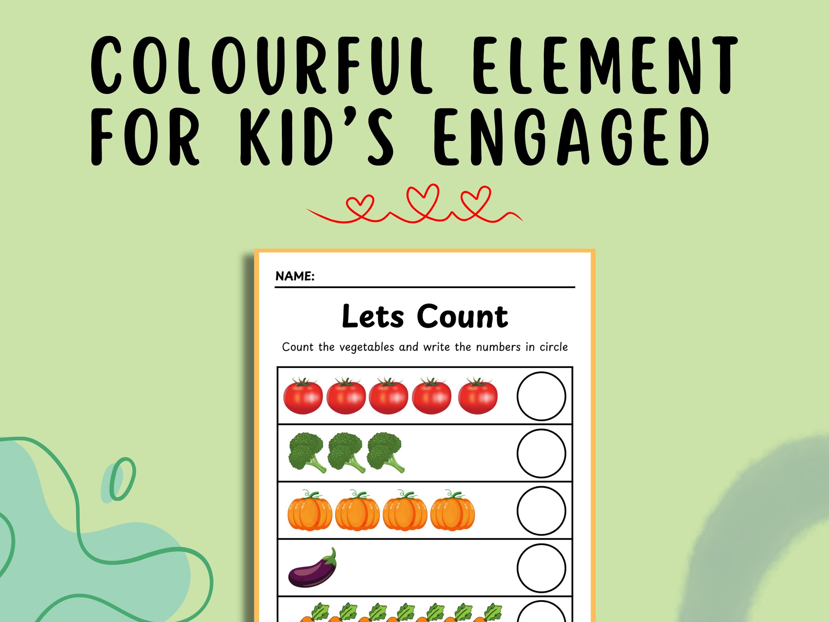 Counting Worksheet for Preschool Math, Number Recognition Printable ...