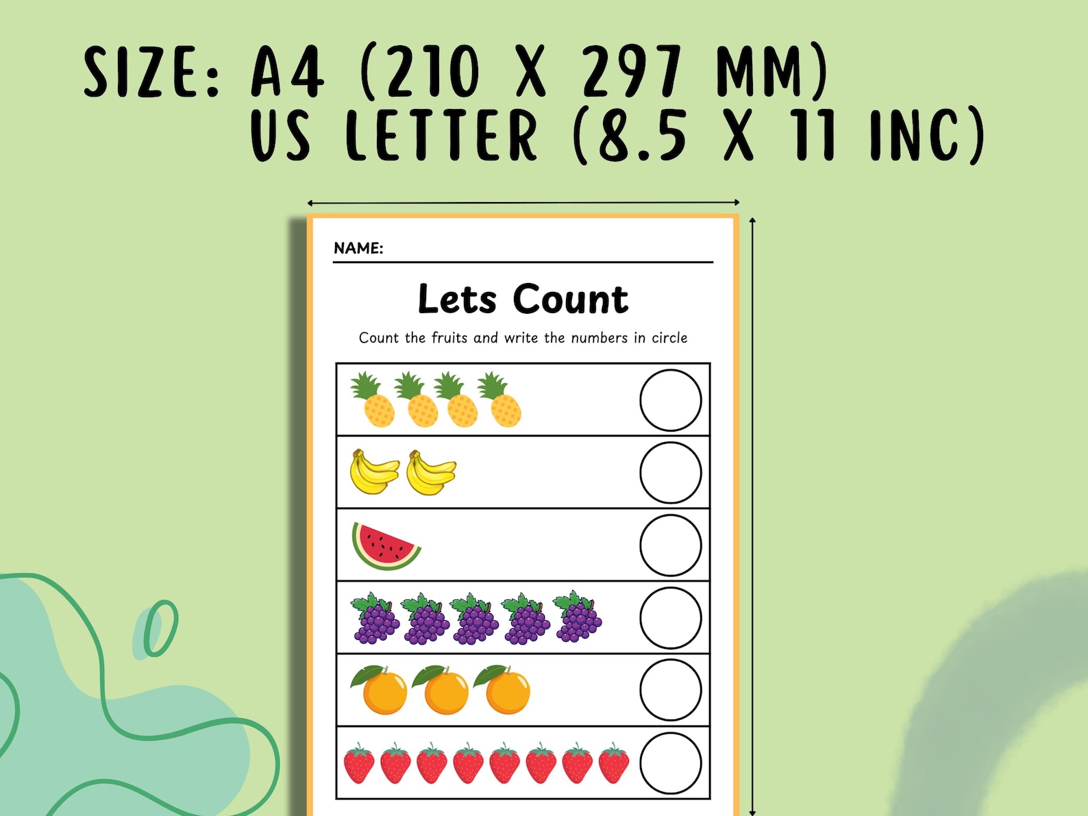 Counting Worksheet for Preschool Math, Number Recognition Printable ...