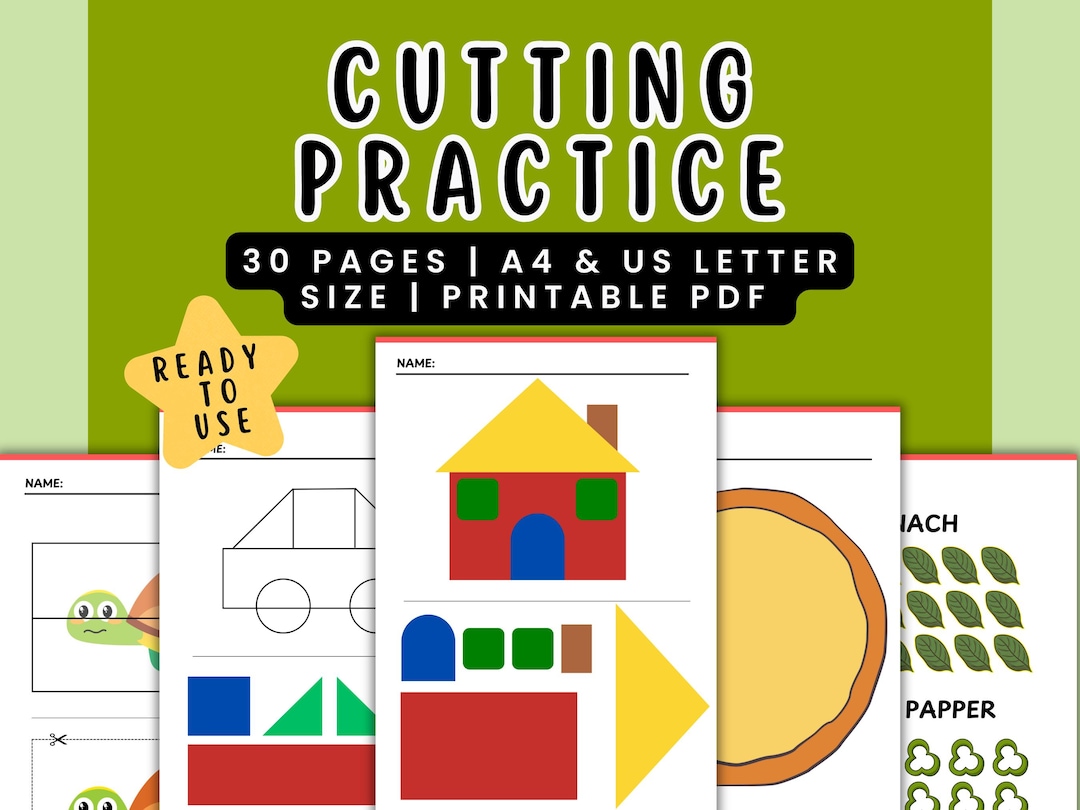 Cutting Worksheet, Scissor Skills, Cutting Practice, Worksheet for Kids ...