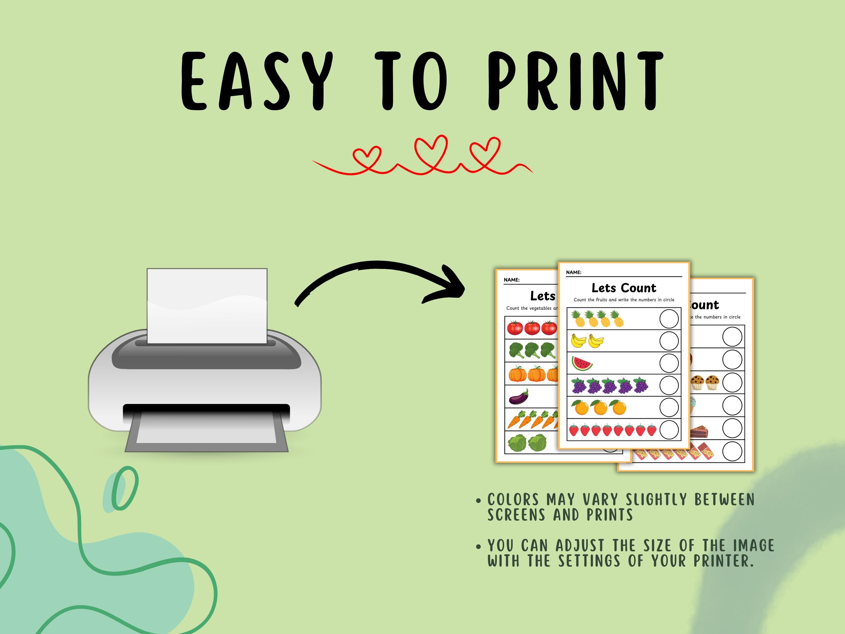 Counting Worksheet for Preschool Math, Number Recognition Printable ...