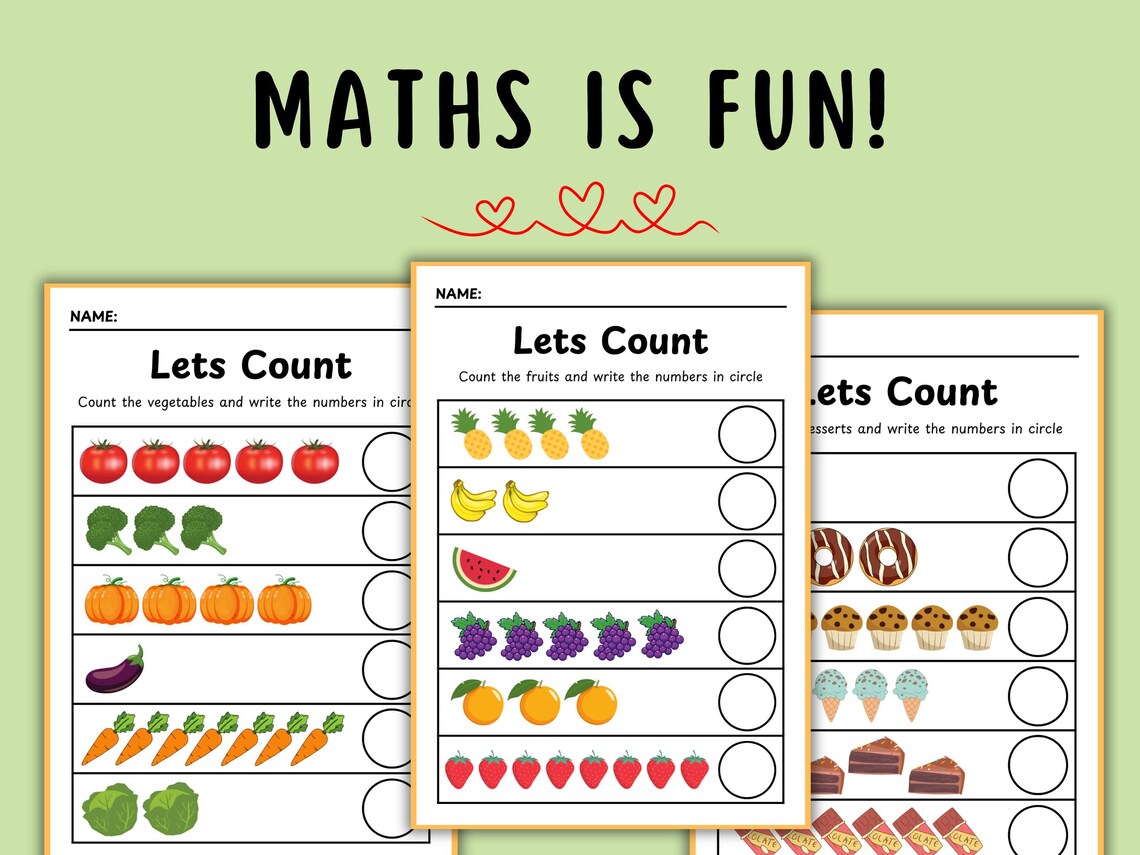 Counting Worksheet for Preschool Math, Number Recognition Printable ...