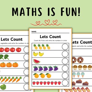 Counting Worksheet for Preschool Math, Number Recognition Printable ...