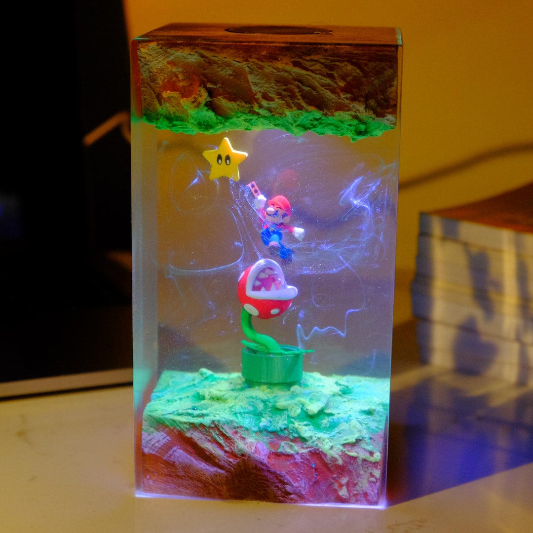 Super Mario Resin Lamp, Handmade Night Light, Epoxy Lamp Gift, Resin ...