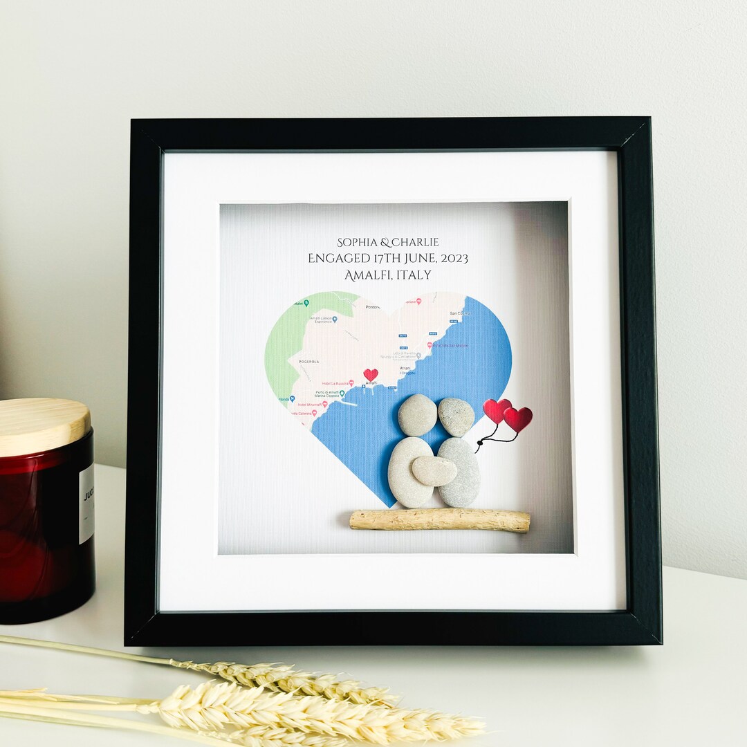 Personalized Engagement Gift, Engagement Map Print, Couples Gift ...