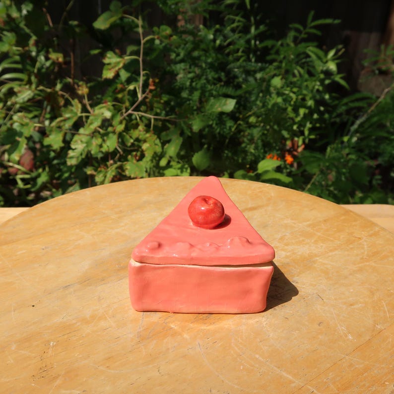 Handmade Ceramic Cherry Pie Trinket Dish With Lid - Etsy