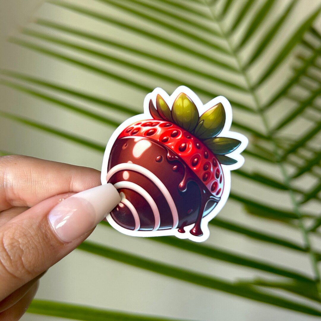Chocolate Covered Strawberry Sticker of Fruit Sticker of Dessert ...