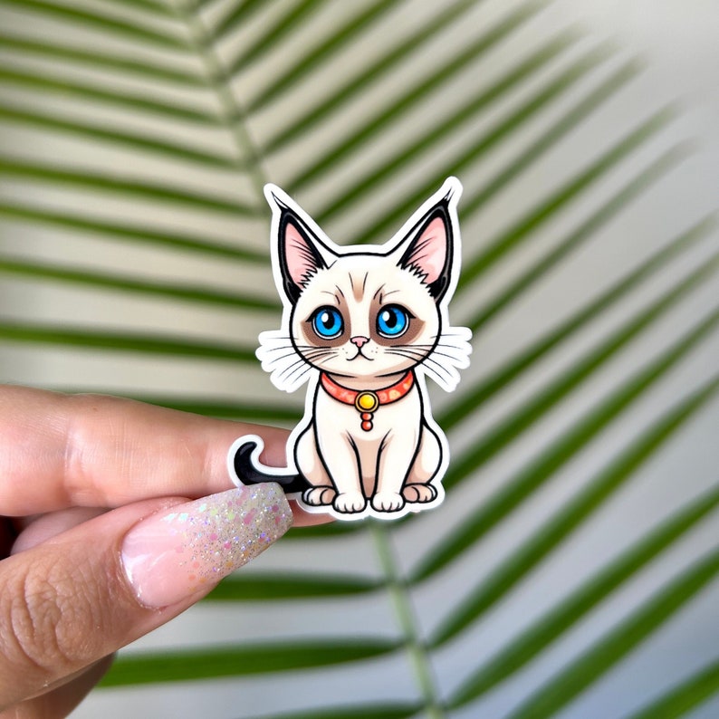 Anime Siamese Cat Sticker of Anime Aesthetic Sticker of Siamese Cat ...