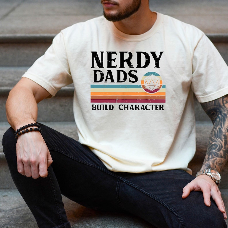 Nerdy Dads Build Character T-shirt, Funny Father’s Day Shirt, Geeky Dad ...