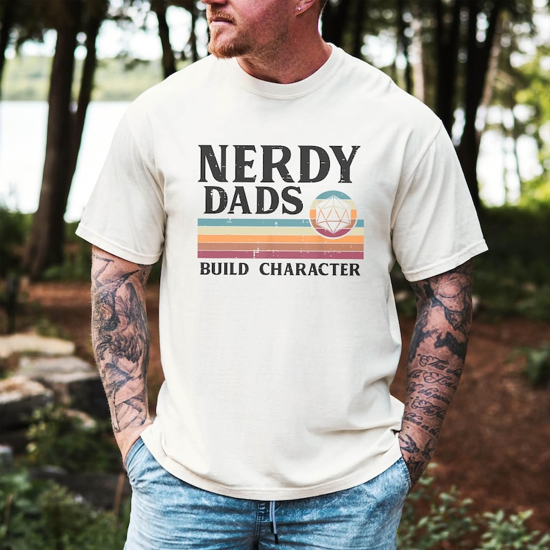 Nerdy Dads Build Character T-shirt, Funny Father’s Day Shirt, Geeky Dad ...