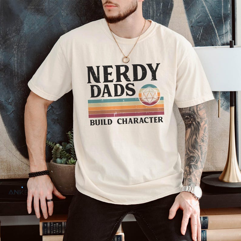 Nerdy Dads Build Character T-shirt, Funny Father’s Day Shirt, Geeky Dad ...