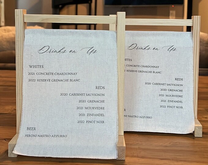 Semi-custom Bar Sign | Linen Bar Sign | Signature Cocktails Sign ...
