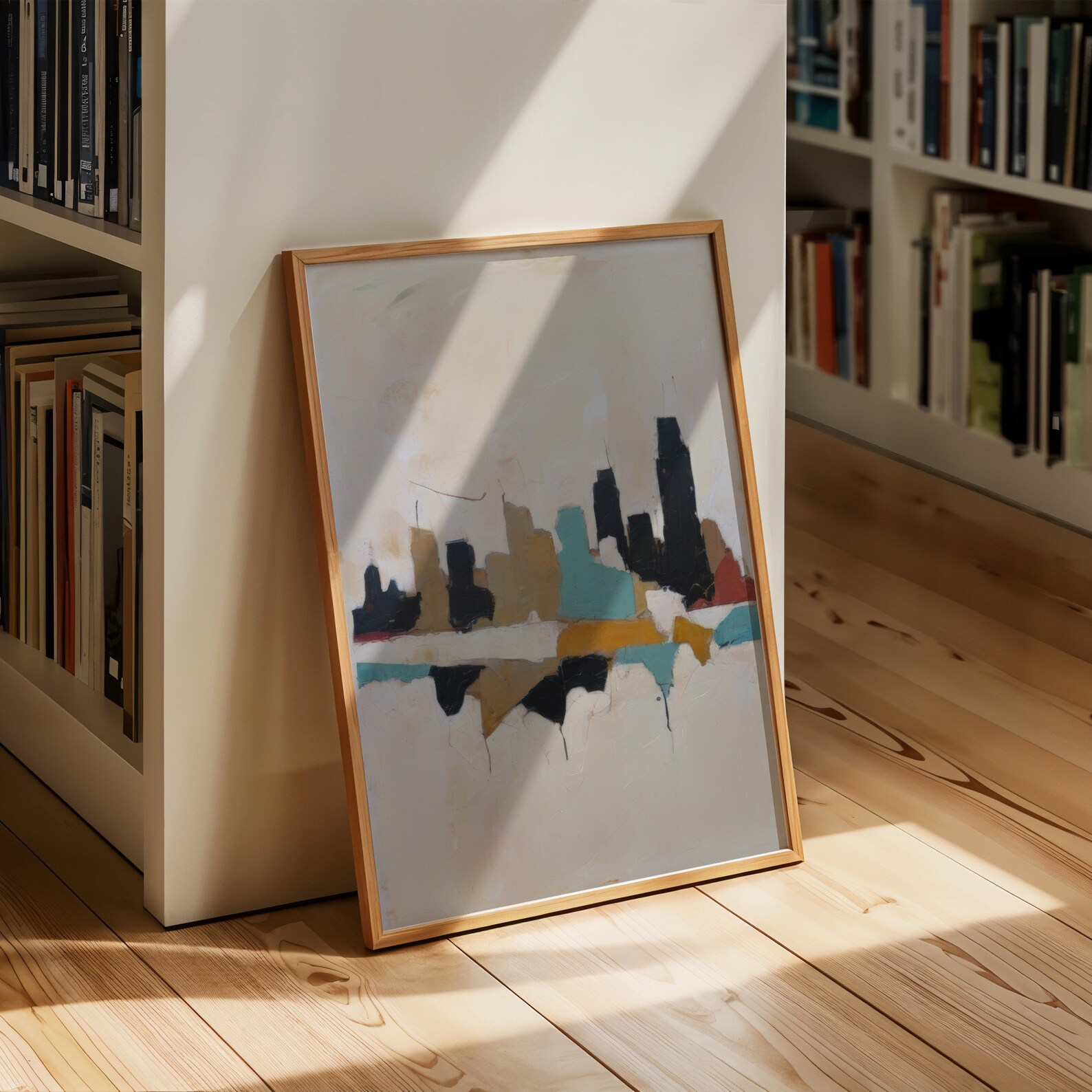 Modern Cityscape Beige Art, Japandi Art Prints, Mid Century Modern ...