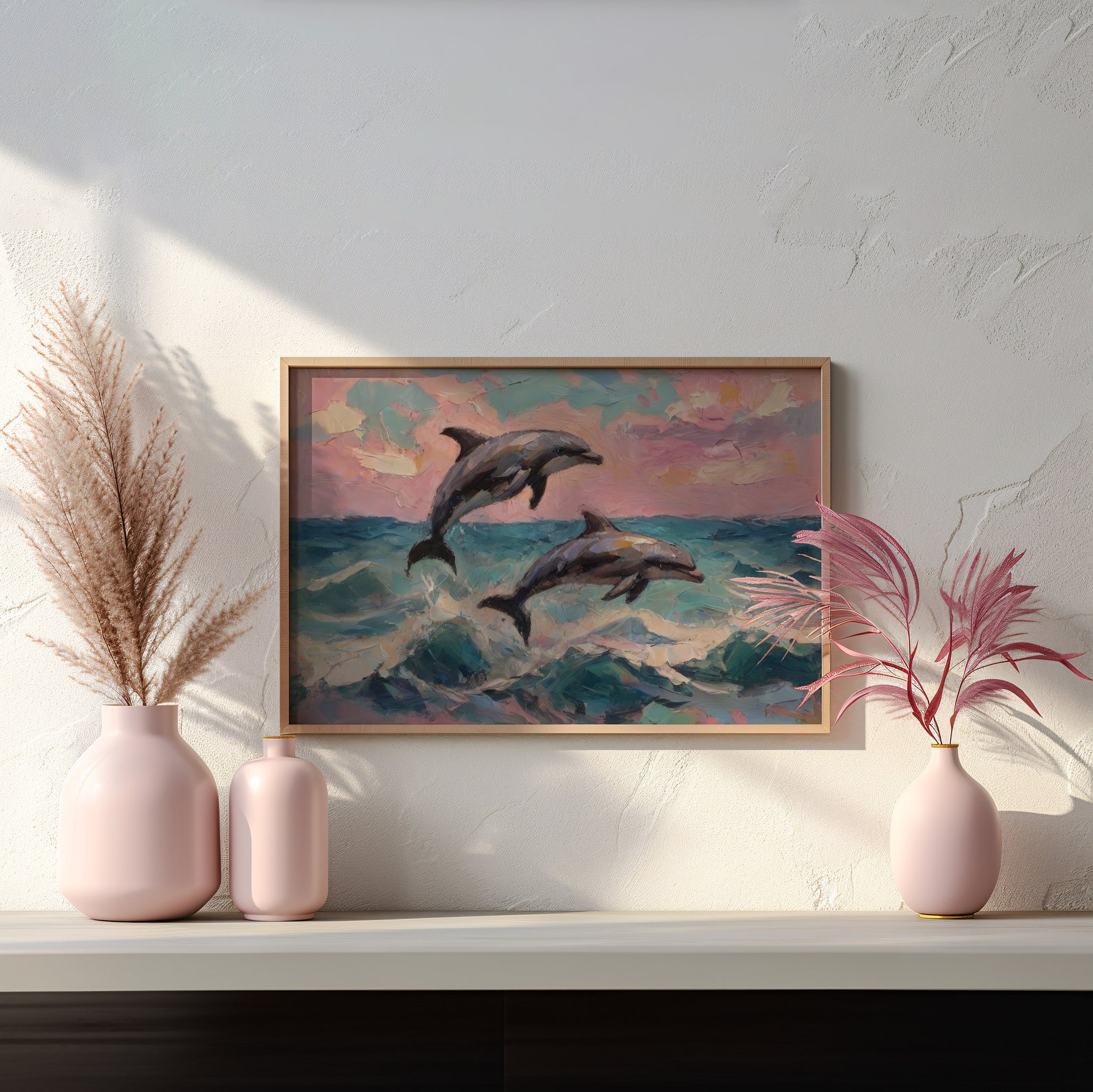Vintage Dolphins Printable Wall Art, Nursery Wall Art, Coquette Room ...