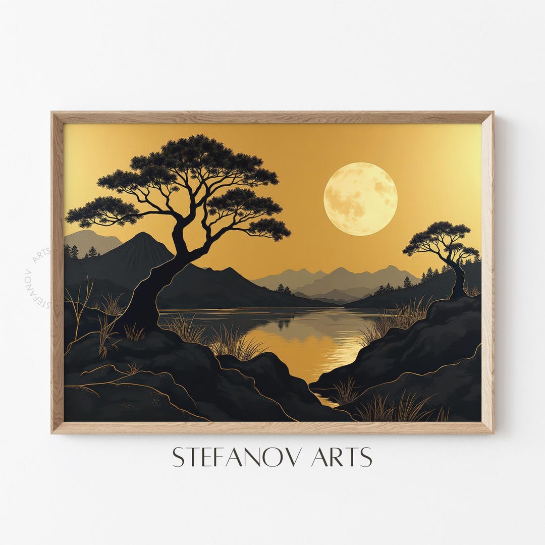 Moonlit Reflection by R. Stefanov, Japanese Wall Art Printable Download ...