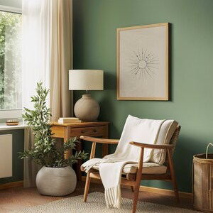 Boho Sun Line Art Minimalist Wall Art, Sun Line Drawing, Minimalist ...