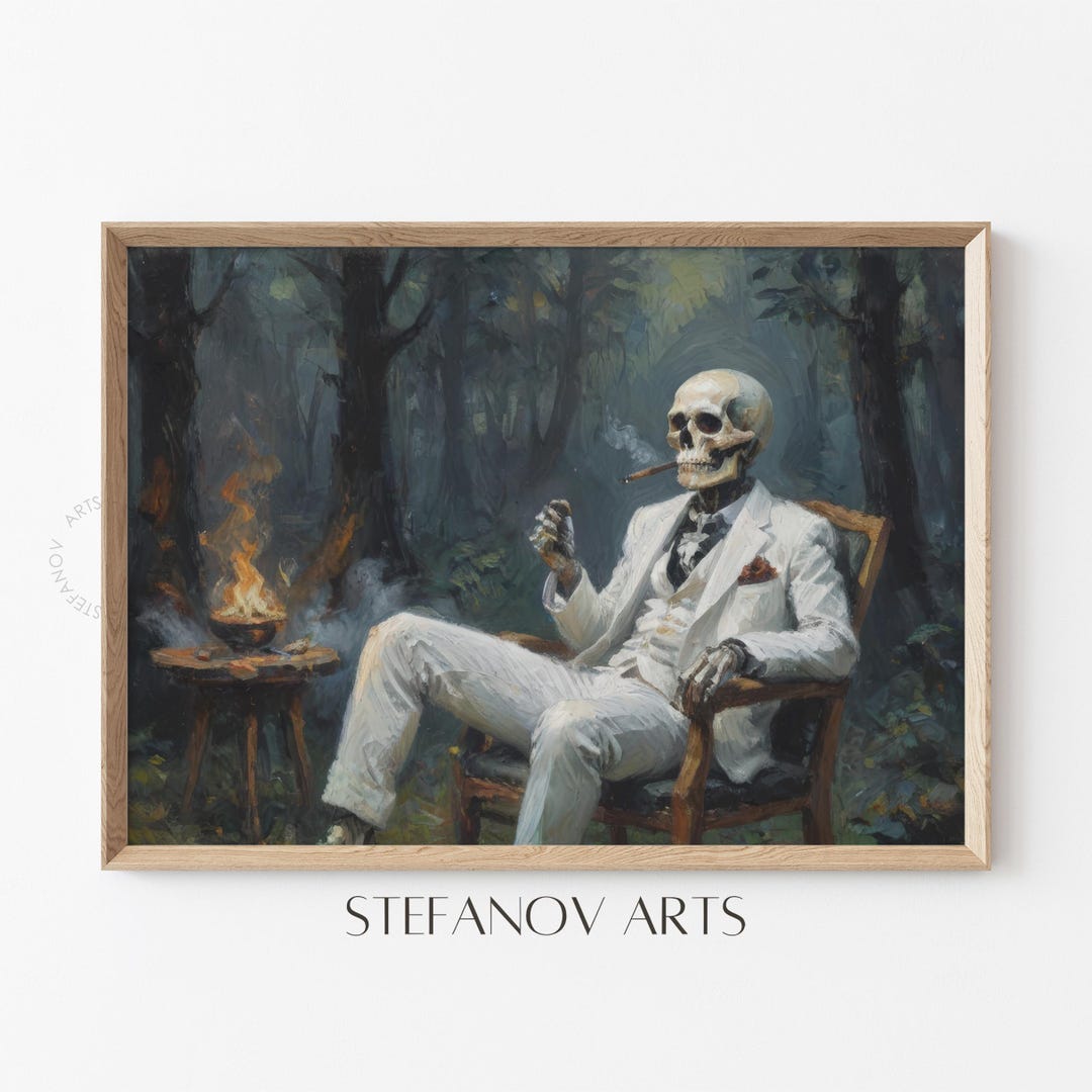 Classy Skeleton by R.stefanov | Printable Dark Academia Wall Art ...