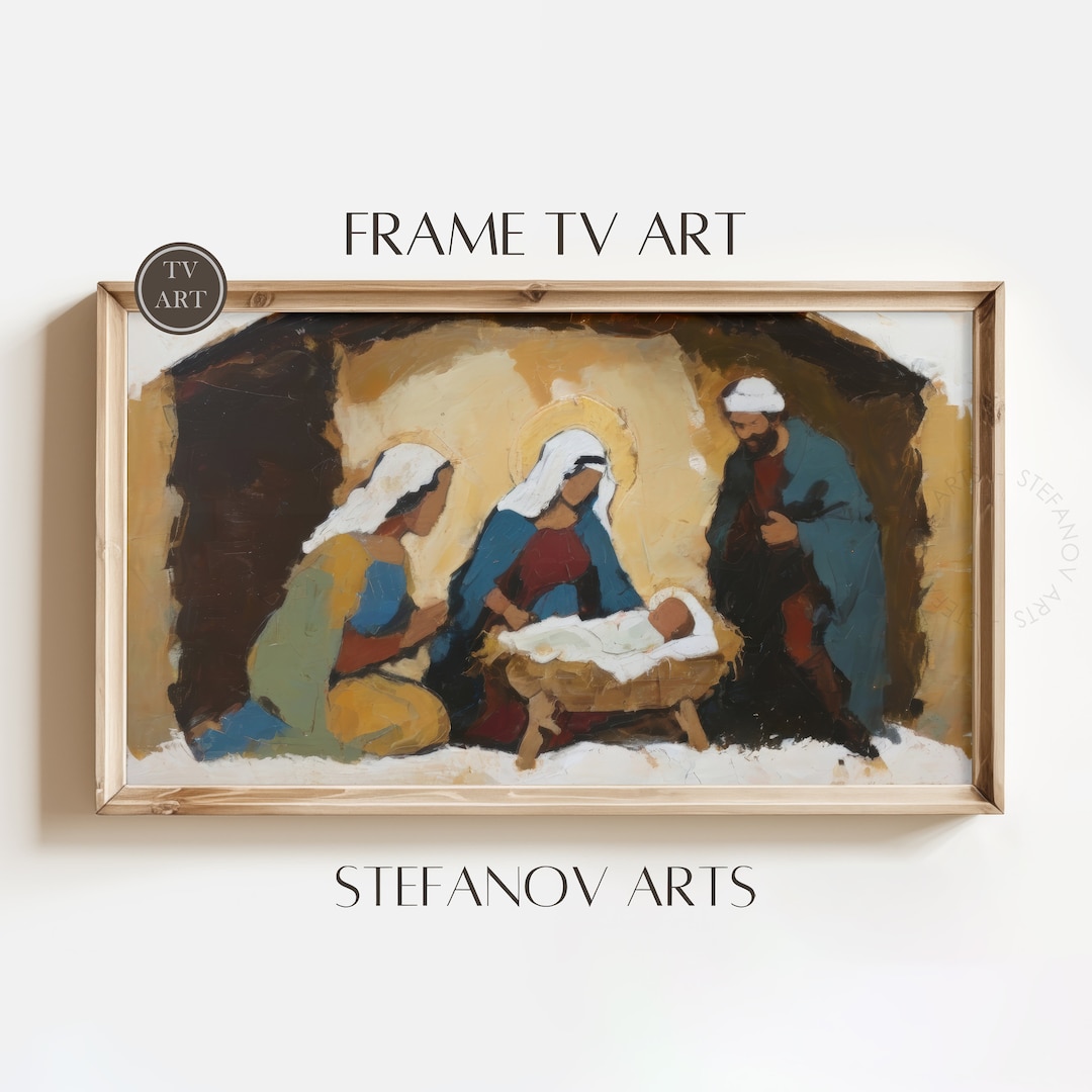 Nativity Scene TV Art Christian Frame TV, Religious TV Art Jesus Christ ...