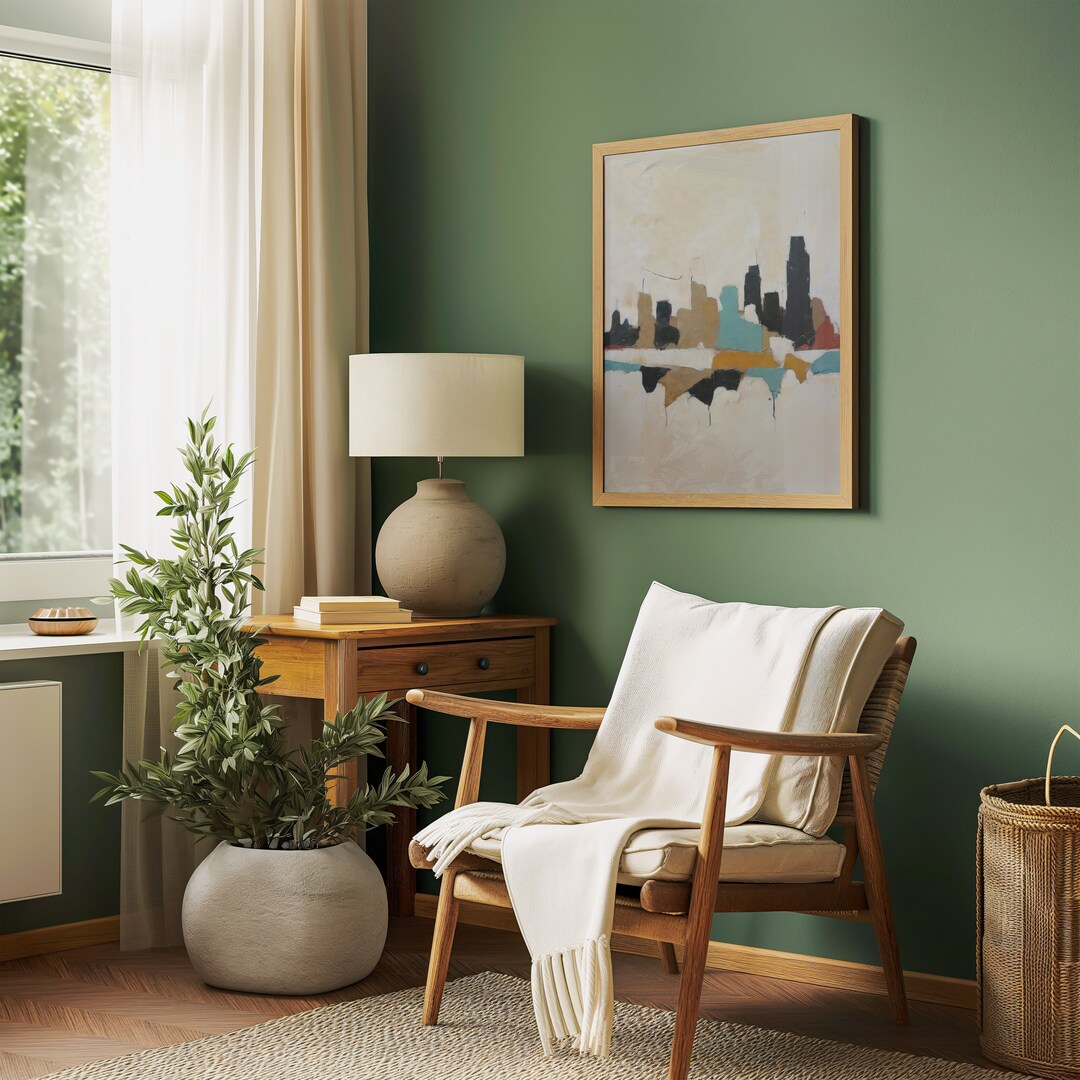 Modern Cityscape Beige Art, Japandi Art Prints, Mid Century Modern ...