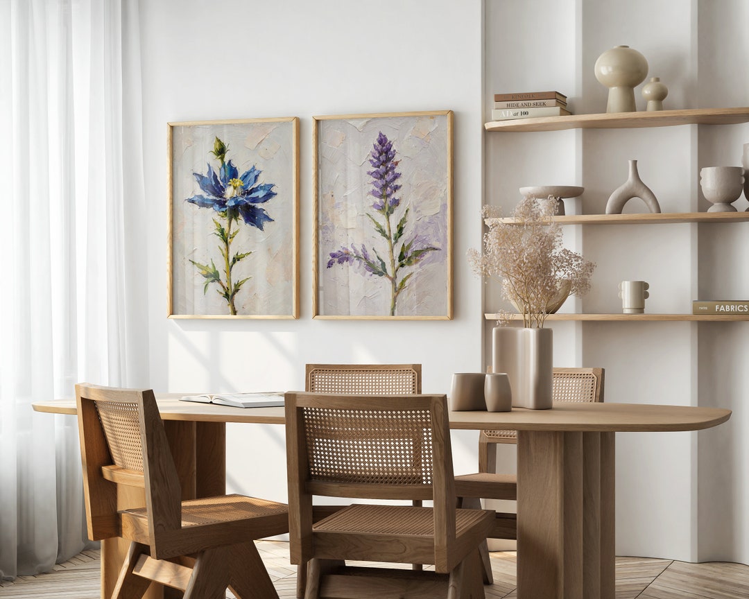 24 Vibrant Flower Oil Paintings Bundle, Spring Print Gallery Set ...