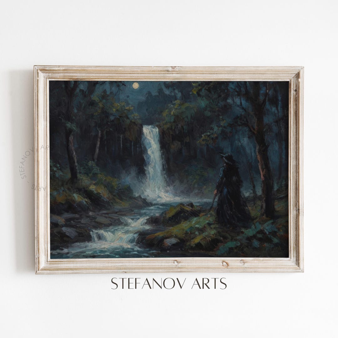 The Cursed Waterfall Printable Dark Academia Wall Art, Vintage Dark ...