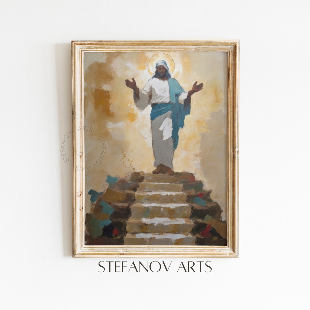 Stairs of the Beatitudes Christian Wall Art, Christian Nativity ...