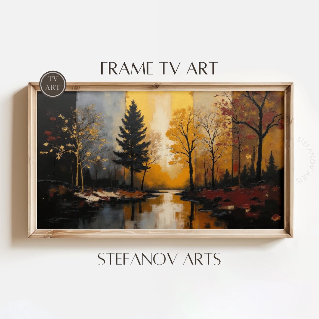 Abstract Four Seasons Frame TV Art, Transitional Forest Landscape ...