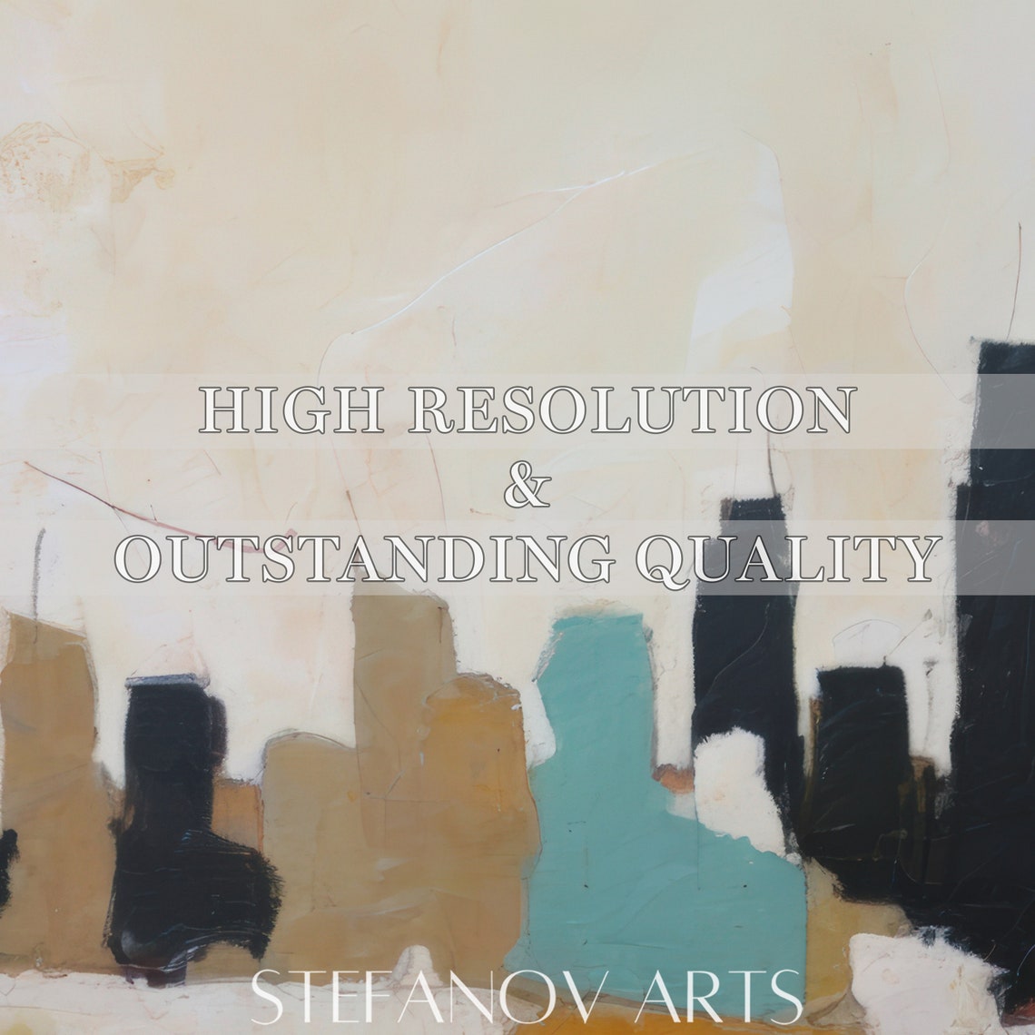 Modern Cityscape Beige Art, Japandi Art Prints, Mid Century Modern ...