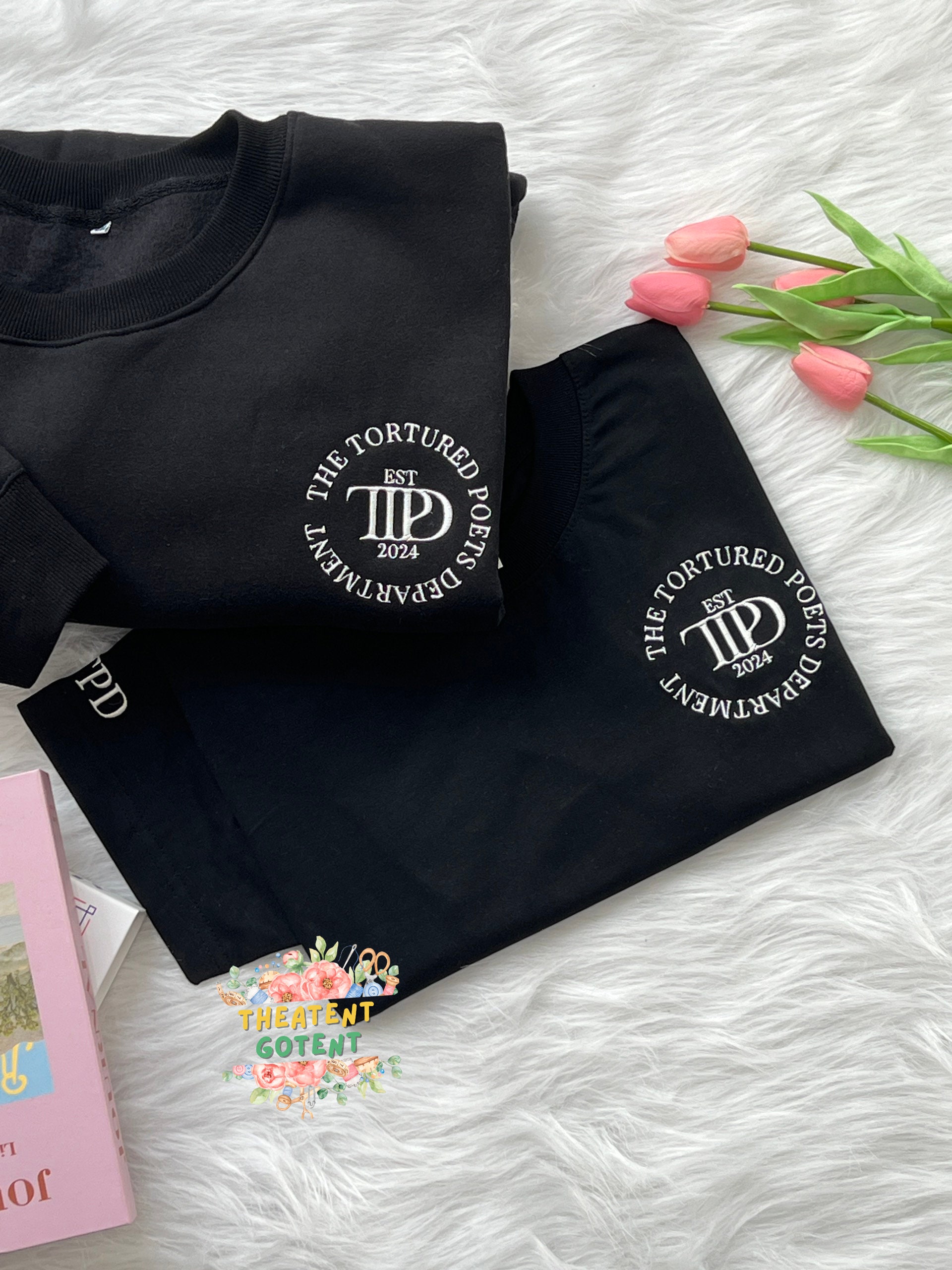Embroidered Poetry Shirt, TTPD Est 2024 Embroidered Crewneck ...
