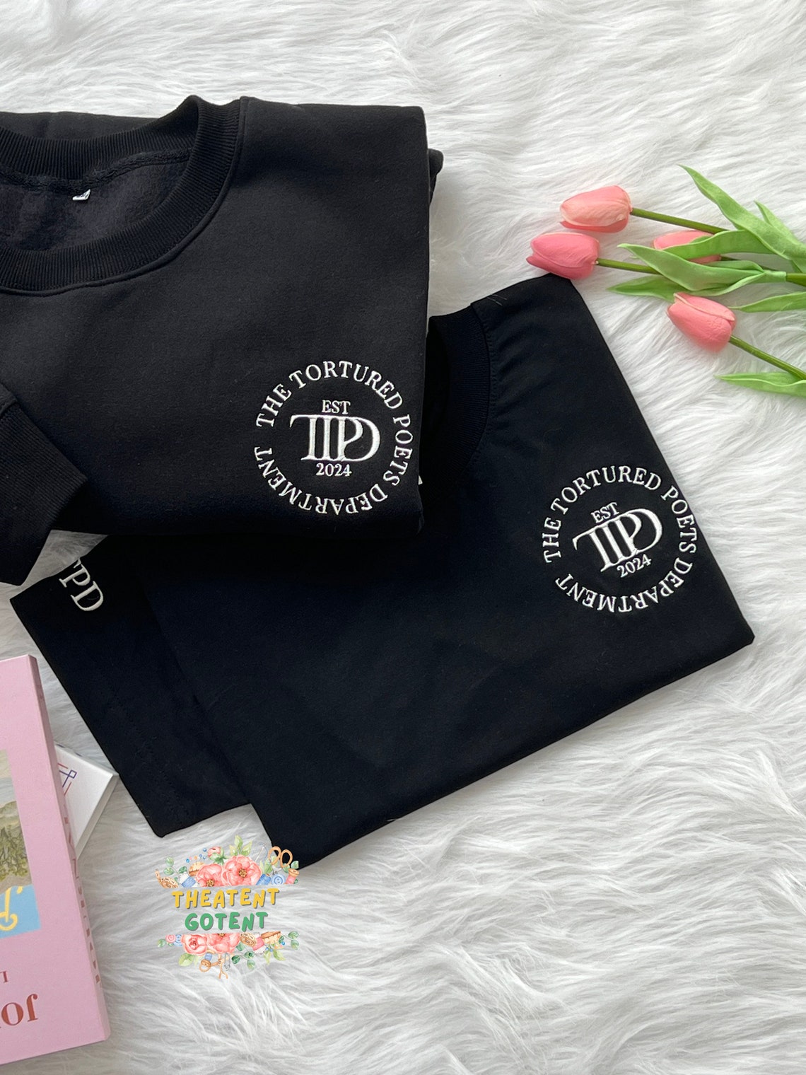Embroidered Poetry Shirt, TTPD Est 2024 Embroidered Crewneck ...