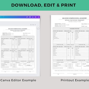 Fillable Printable Official High School Transcript, Homeschool Academic ...