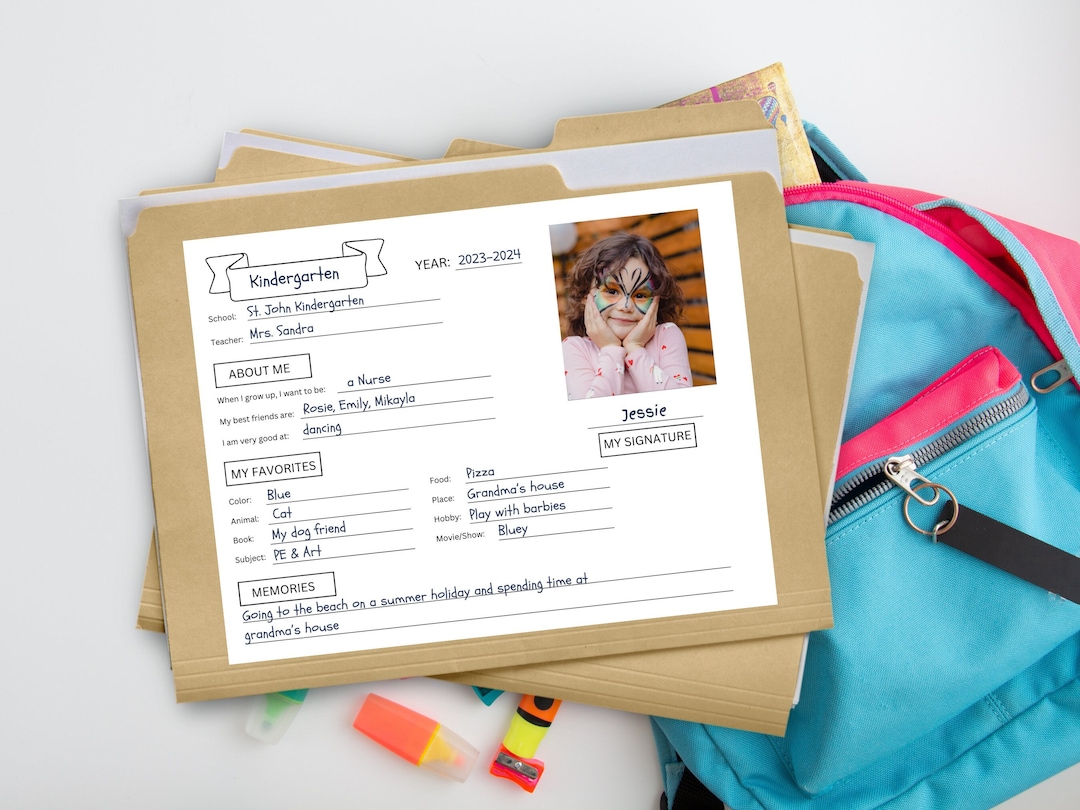 Memory Box Folder Cover, Memory Box Questionnaire, Printable Kids ...