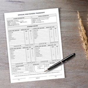 Fillable Printable High School Transcript Canva, Homeschool Academic ...