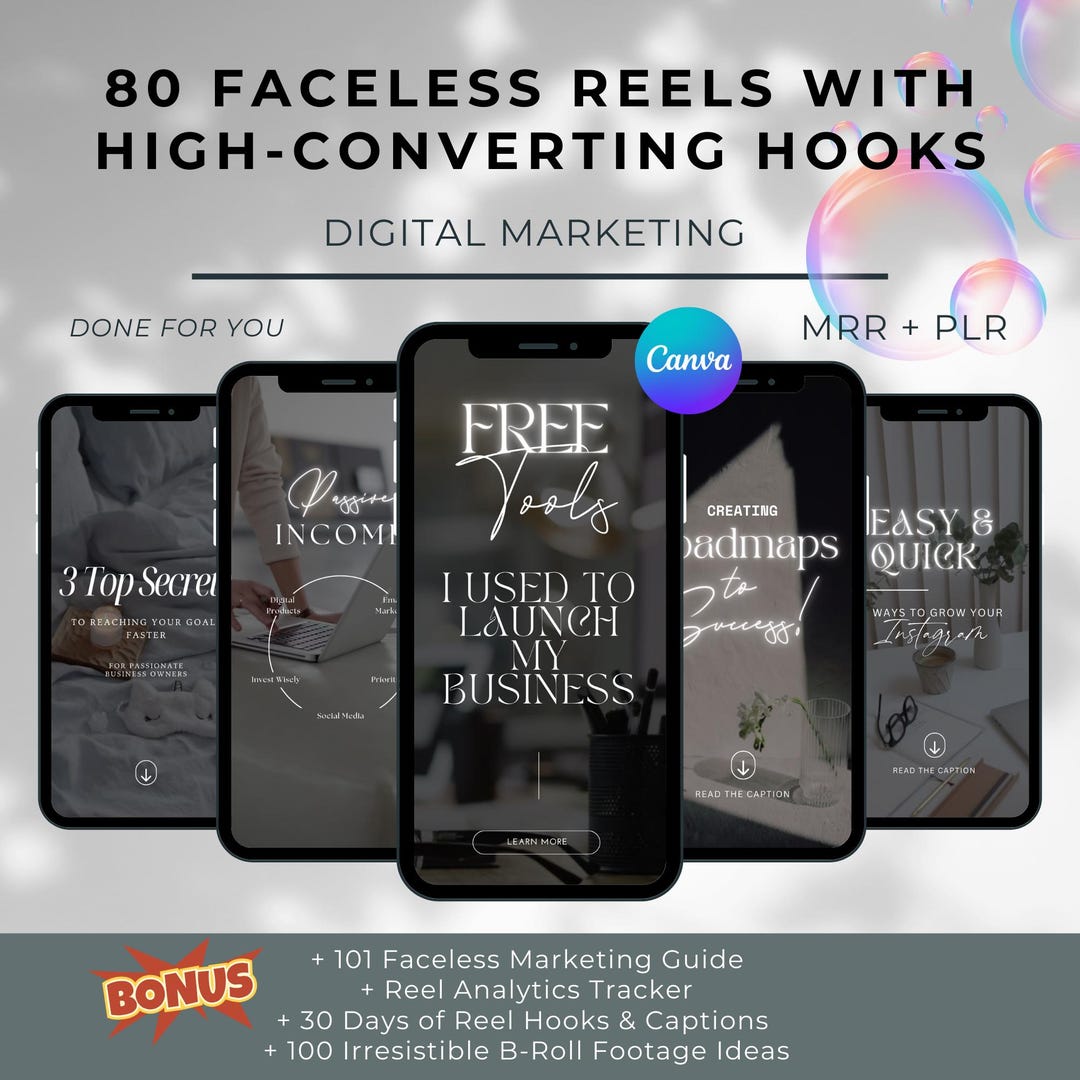 80 Faceless Reel Instagram Templates Coaching Videos, Plr/mrr Aesthetic ...