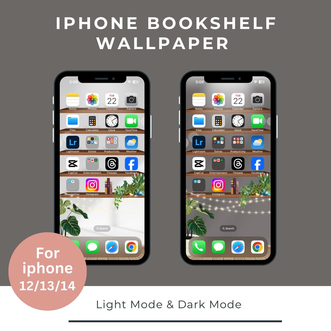 Cozy Bookshelf Wallpaper for iPhone 12/13/14, Organised Shelf Home ...