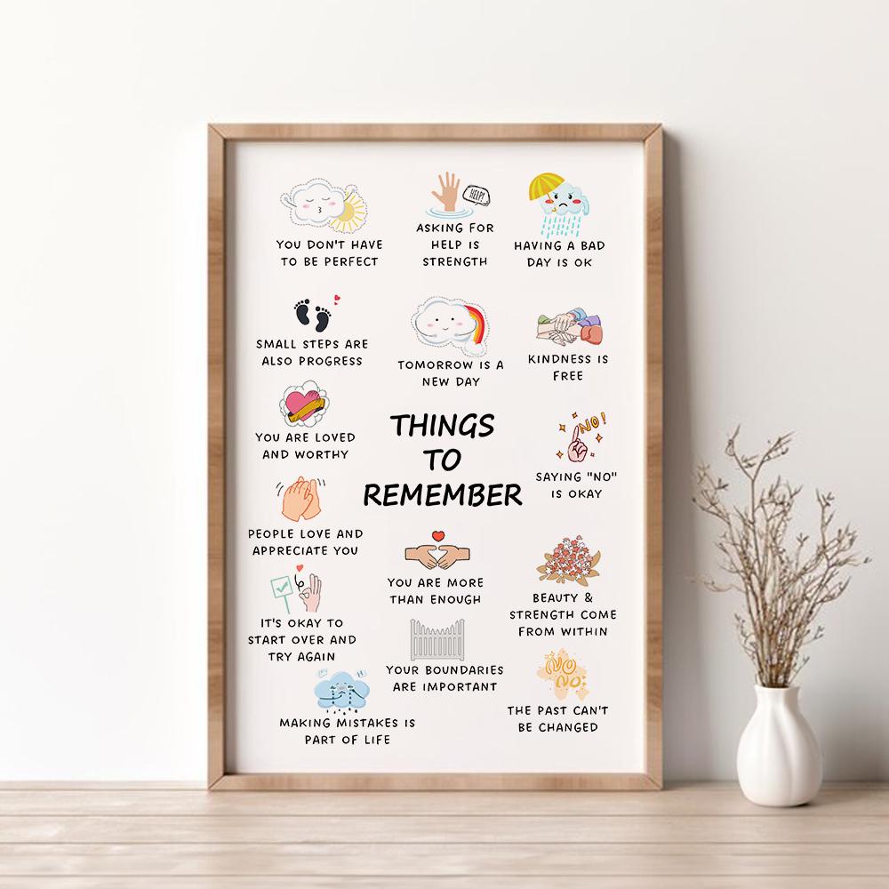 Things to Remember Poster, Therapy Counseling Poster, Retro Decor ...