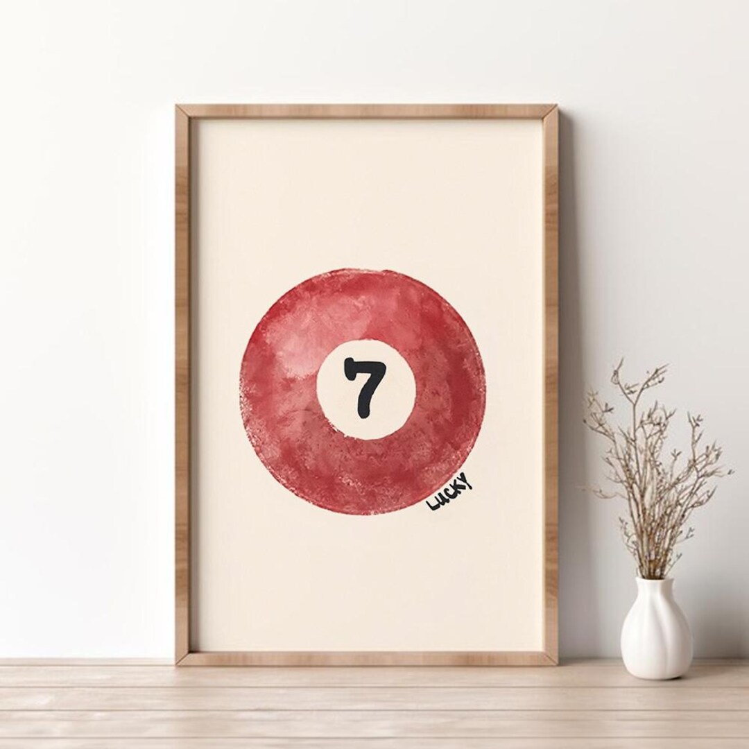 Vintage Pool Ball Print Poster, Retro Decor Poster, Poster Gift, Home ...