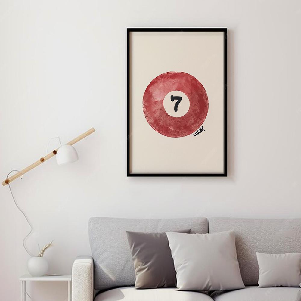 Vintage Pool Ball Print Poster, Retro Decor Poster, Poster Gift, Home ...