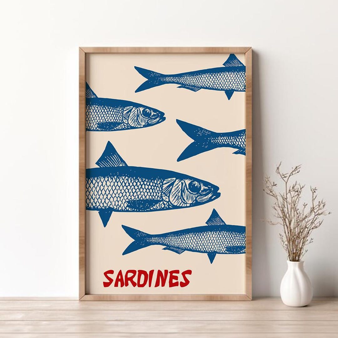 Sardine Poster, Kitchen Wall Art, Retro Decor Poster, Poster Gift, Home ...