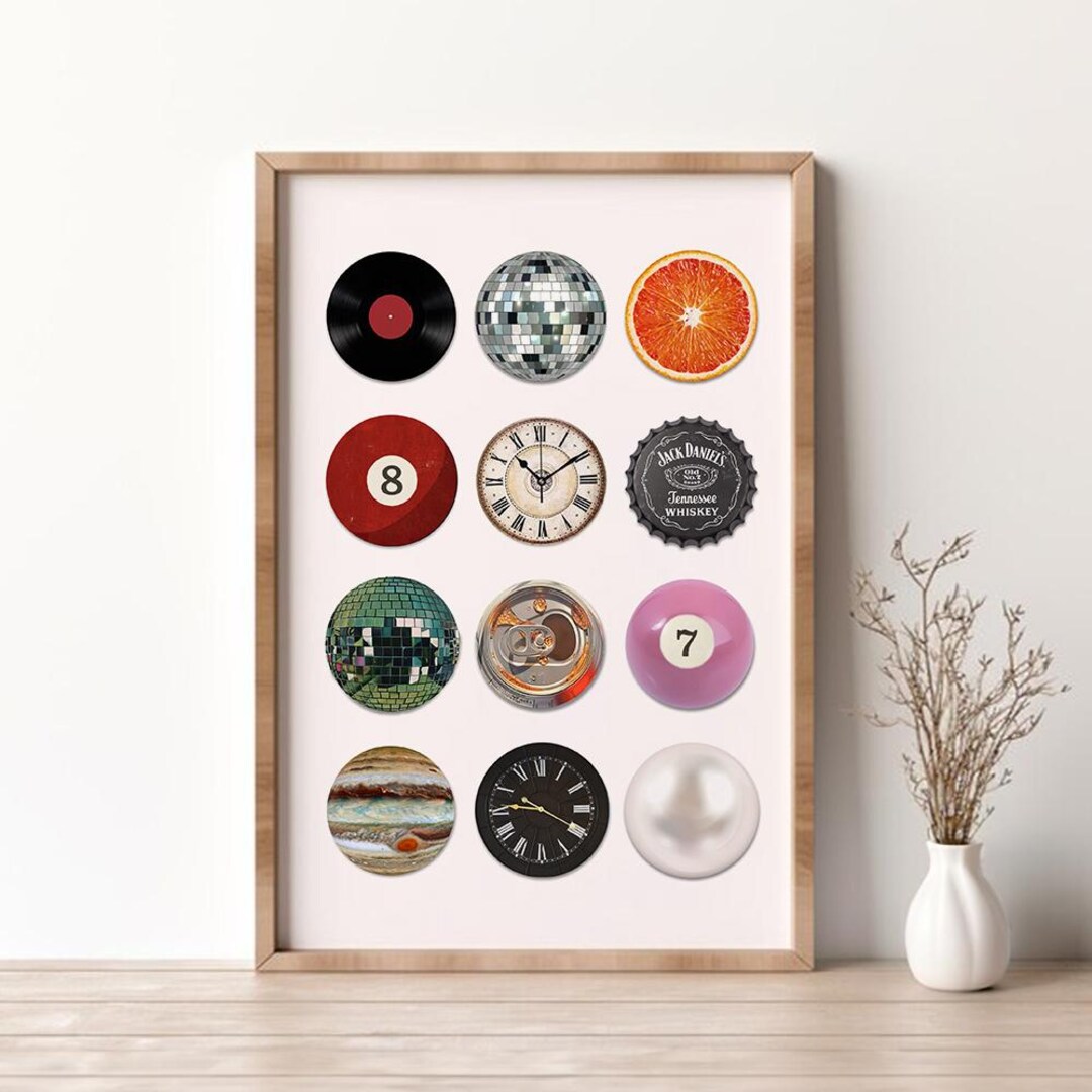 Lucky 7 Ball, 8 Ball Print, Funky Poster, Retro Decor Poster, Poster ...