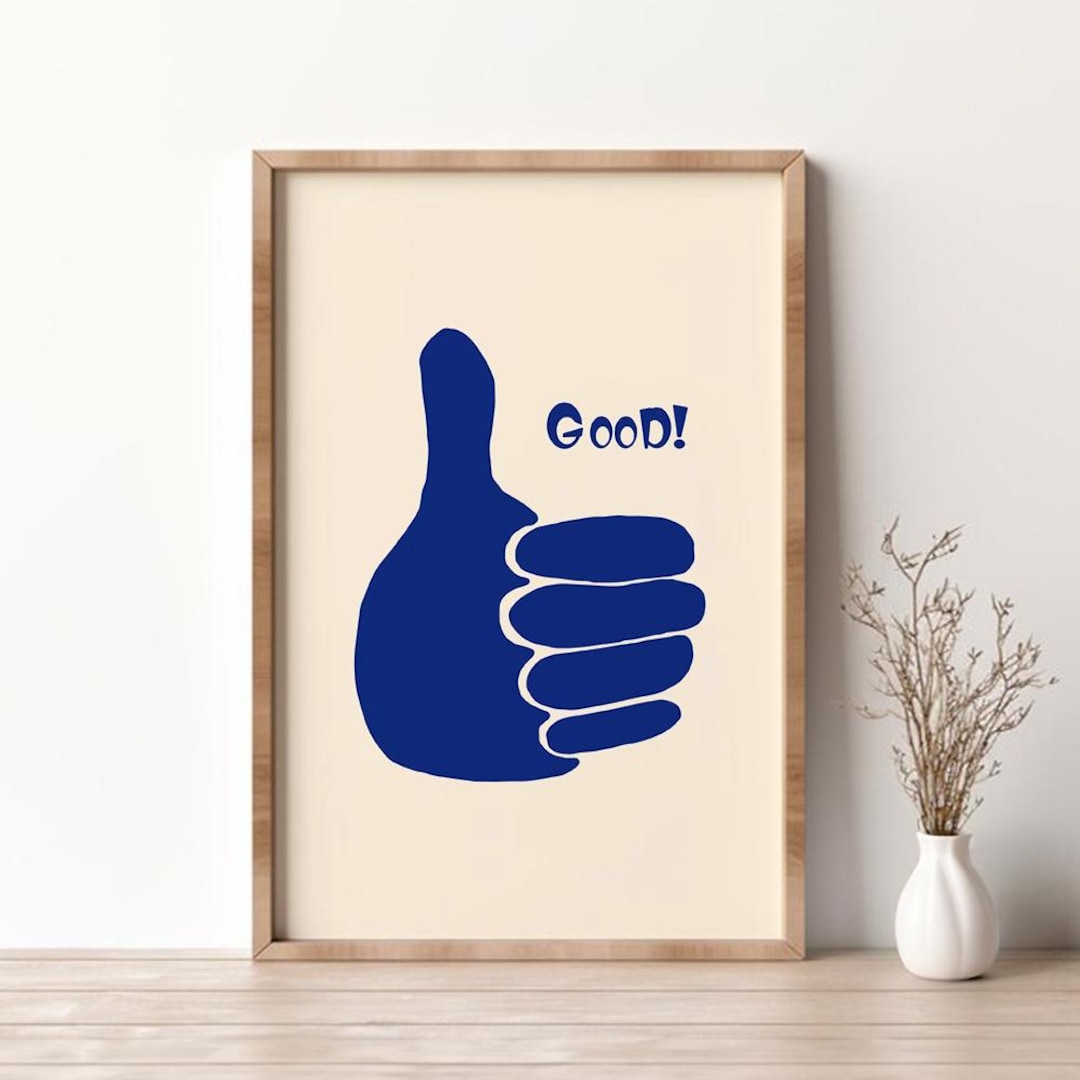 GOOD Thumbs up Quote Poster, Retro Decor Poster, Poster Gift, Home Wall ...