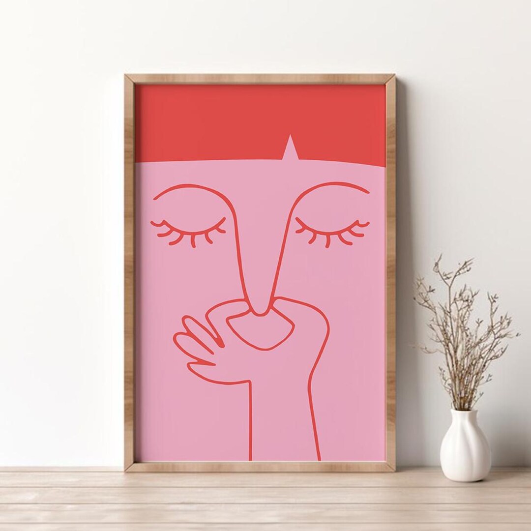 Pink Bad Smell Humorous Bathroom Wall Decor Poster, Retro Decor Poster ...