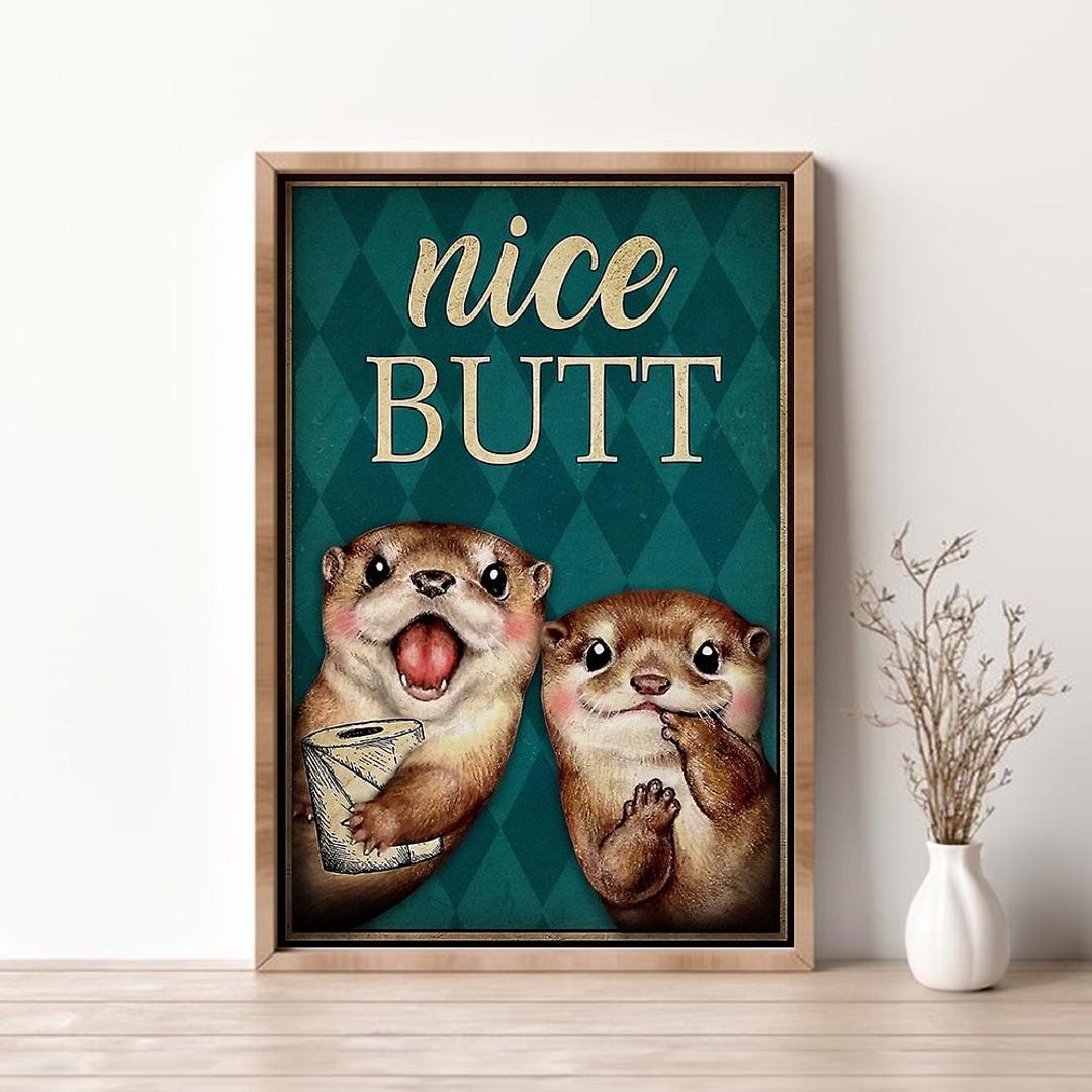 Nice Butt Retro Poster, Funny Bathroom Poster, Retro Decor Poster ...