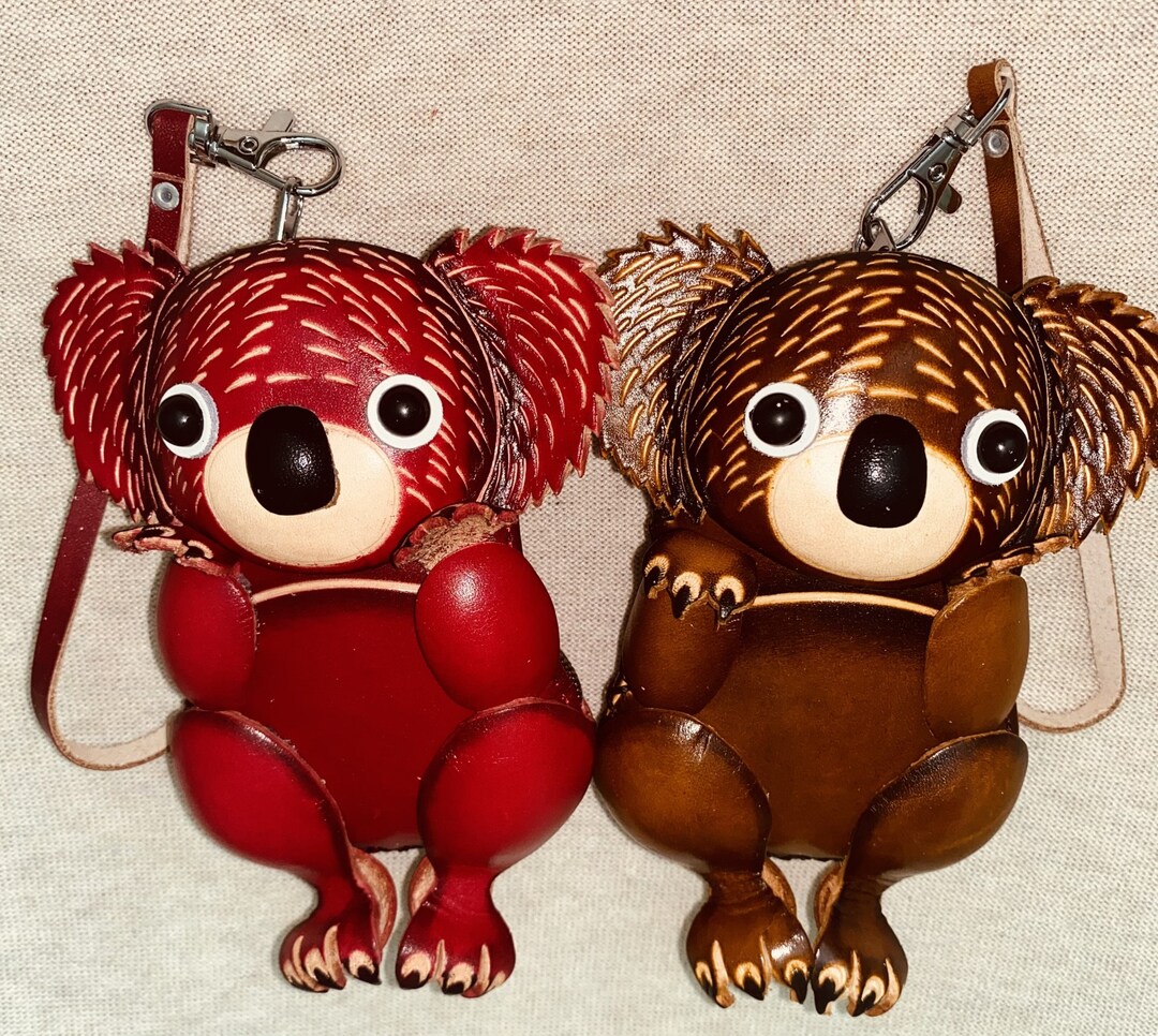 Cowhide Small Koala Coin Purse Koala Bag Cute Handbag Key Bag Birthday ...