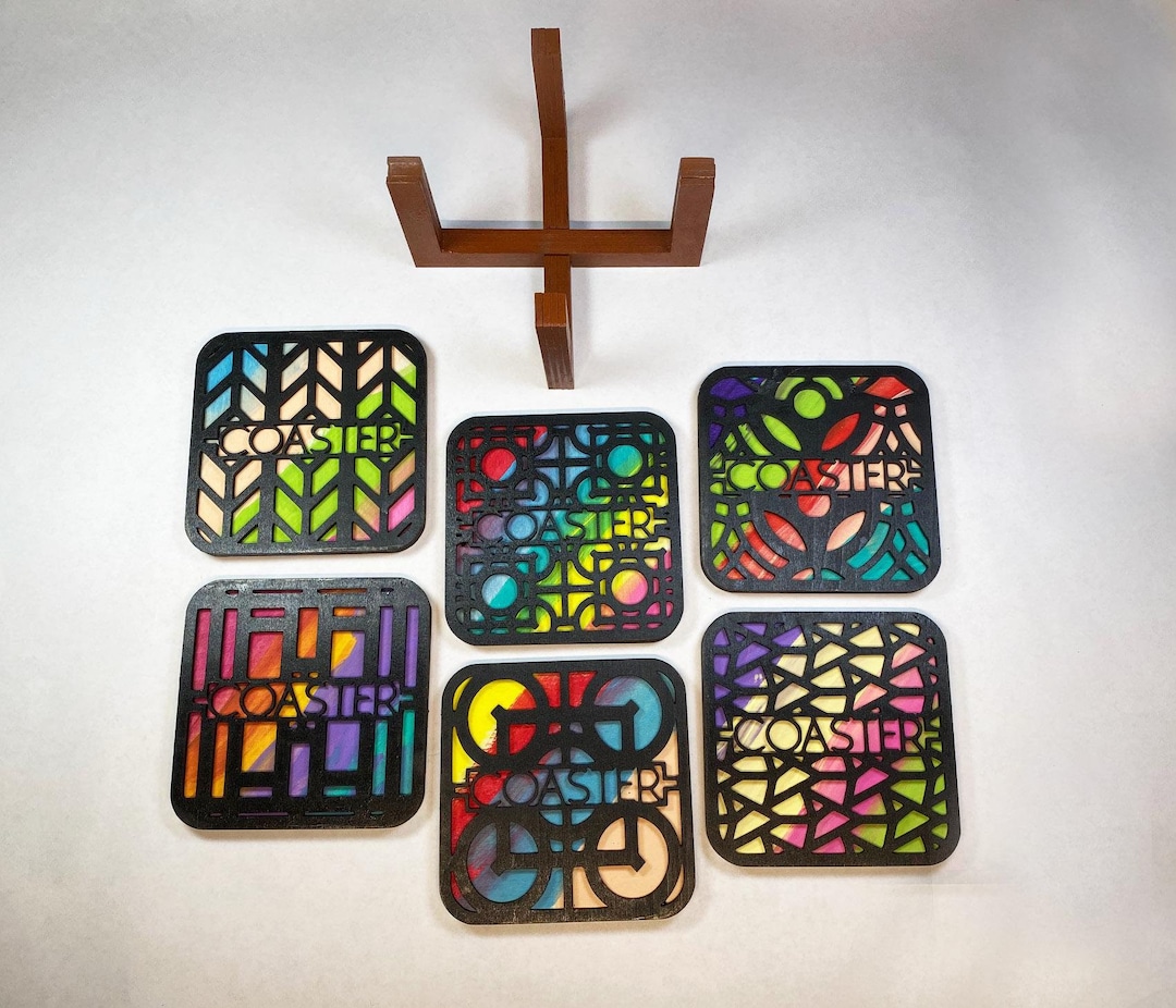 Frank Lloyd Wright Inspired Coaster Set - Etsy