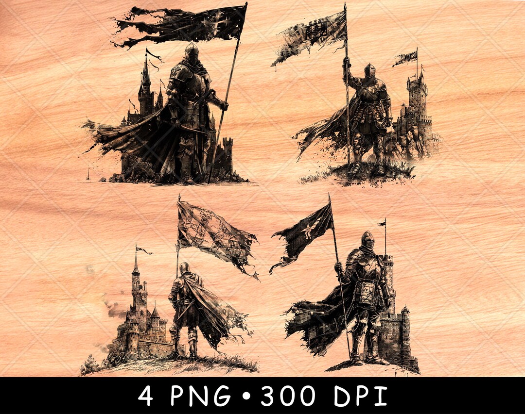 Medieval Knight Flag Castle Warrior Full Armor Chivalry Quest Laser ...