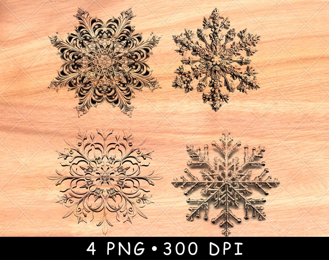 Ornate Mandala Snowflake PNG | Laser Engraving File for Wood, Coasters ...